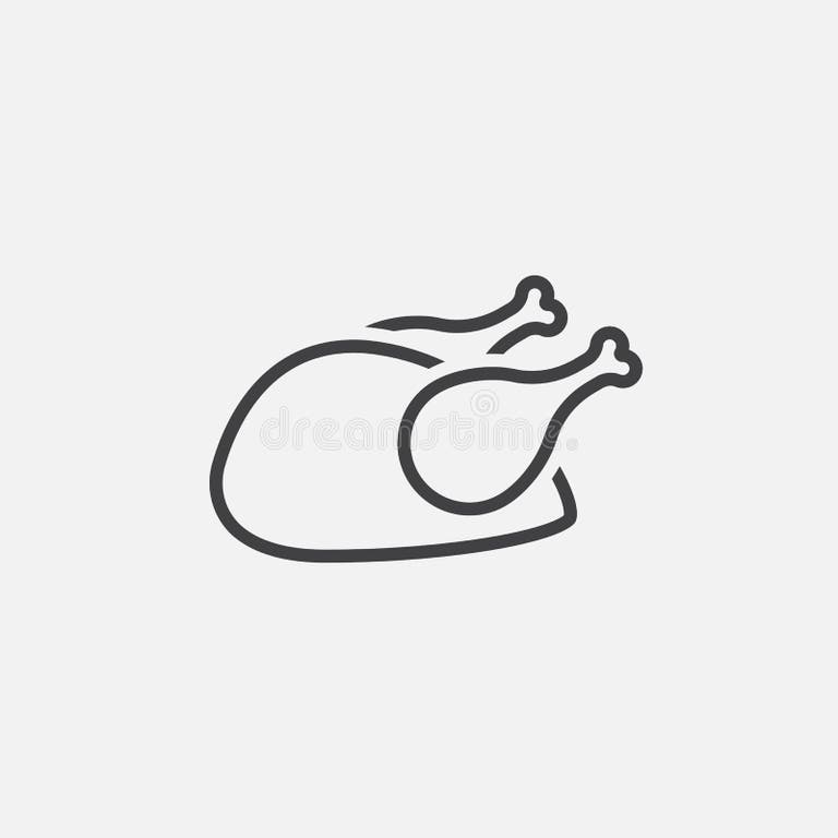 Cooked Chicken Icon Vector Isolated on White . Stock Vector ...