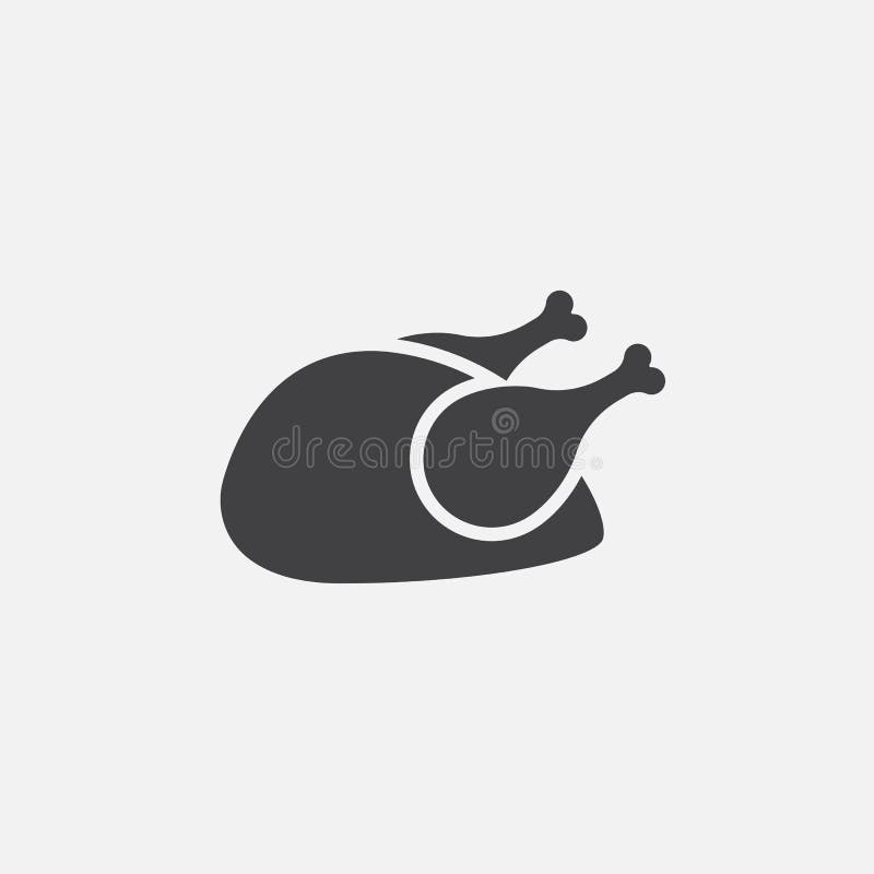 Cooked Chicken Icon Vector Isolated on White . Stock Vector ...
