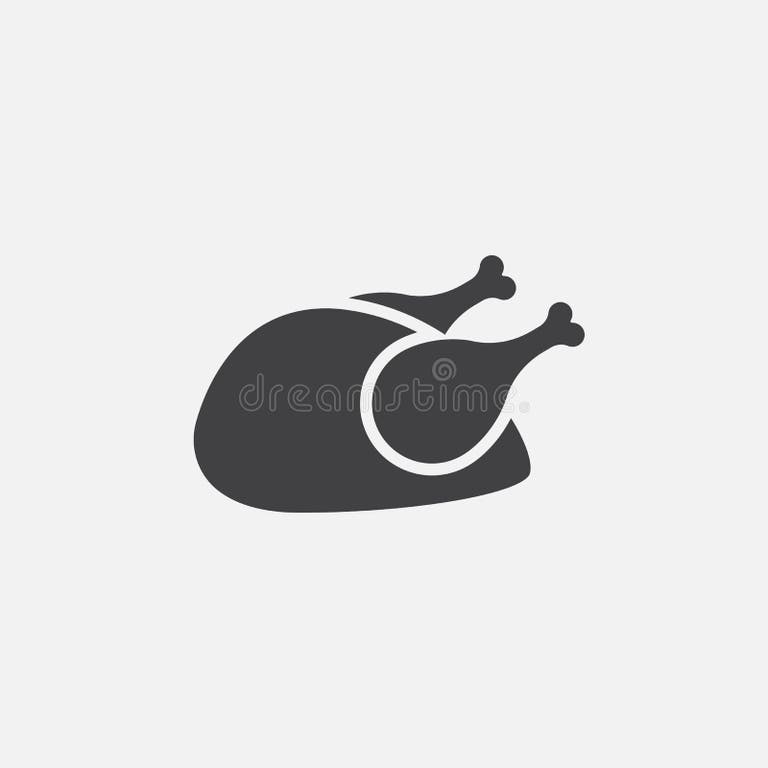 Cooked Chicken Icon Vector Isolated on White . Stock Vector ...
