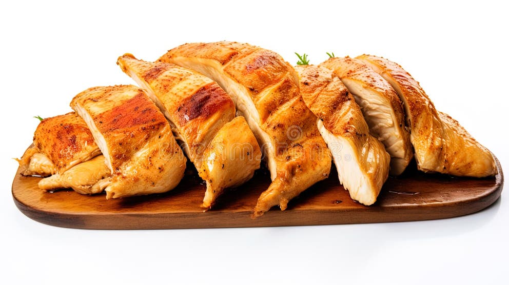 Cooked Chicken in Isolation on a White Background Stock Illustration ...
