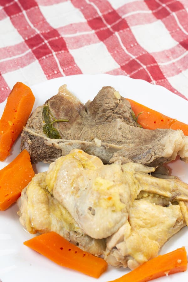 Cooked Chicken Meat and Beef Meat Served on the Plate Stock Photo ...