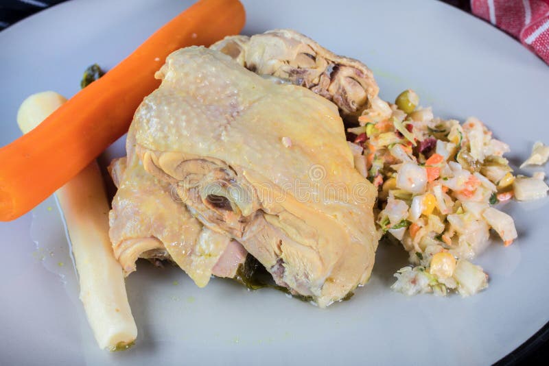 Cooked chicken meat stock image. Image of plate, portion - 134314977