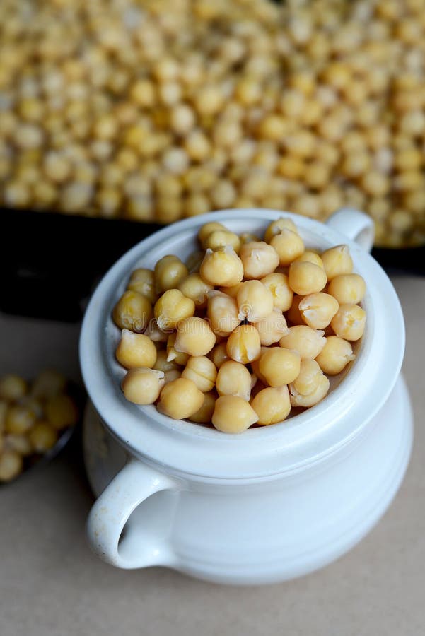 Cooked Chickpeas in a Pot stock image. Image of grain - 49892531