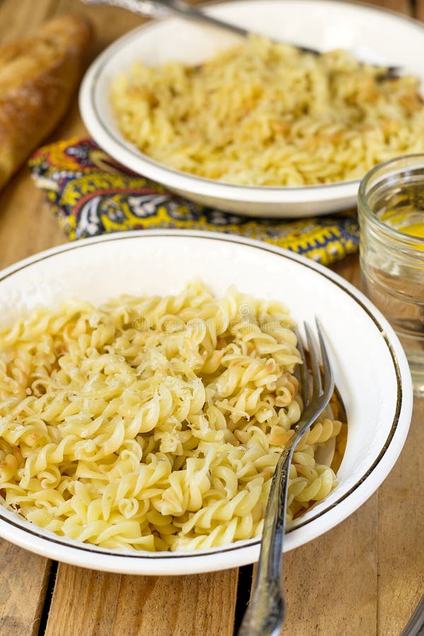Cooked Corkscrew Shaped Pasta Fusilli with Cheese Stock Image - Image ...