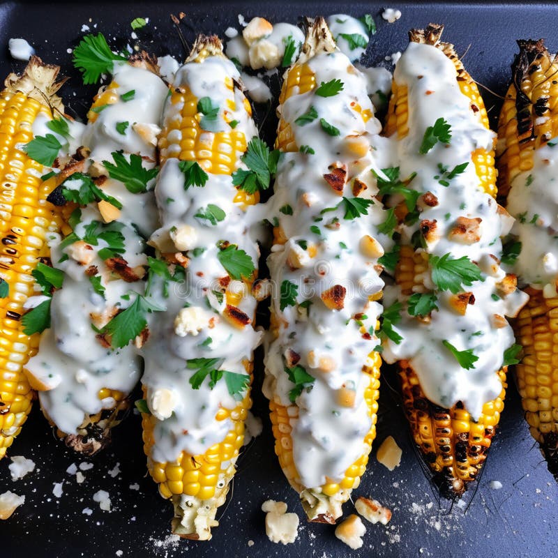 Cooked Corn with Black Background Stock Illustration - Illustration of ...