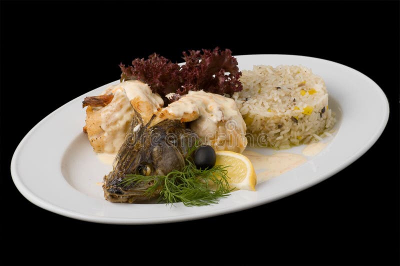 Cooked fish stock image. Image of isolated, tasty, plate - 11794653