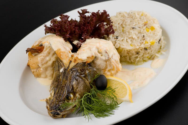 Cooked fish stock photo. Image of green, prepastate, eating - 6799352