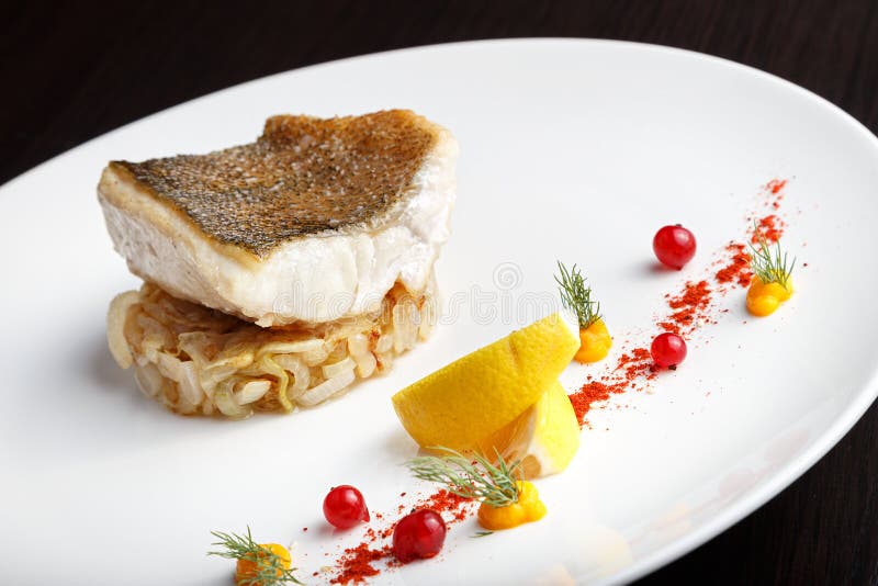 Cooked Fish Fillet of Pike-perch Stock Photo - Image of grilled ...