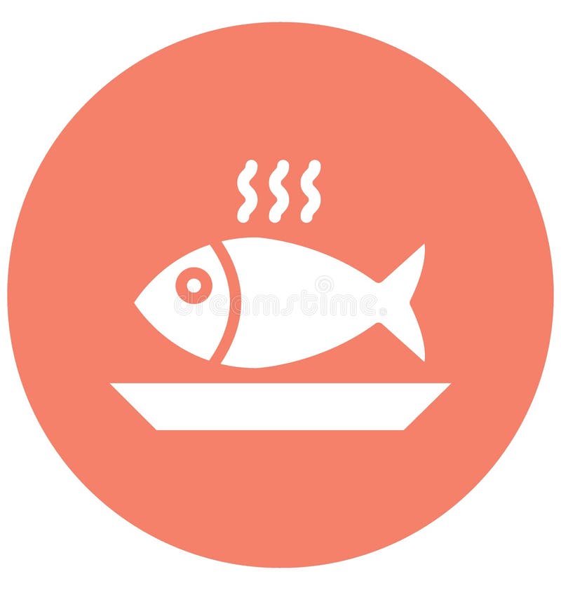 Cooked Fish Isolated Vector Icon Which Can Easily Modify or Edit Stock ...