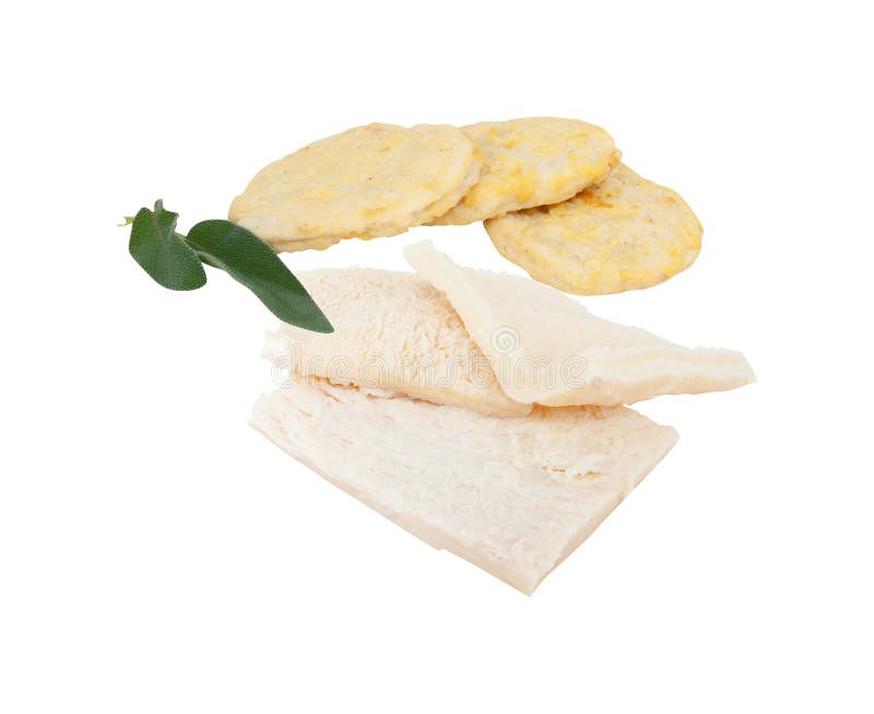 Cooked Fish Meat and Crispy Fish Fillet Cut Out Isolated White ...
