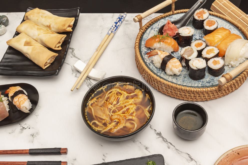 Cooked Fish Nigiri Some Nigiri Stock Photo - Image of wasabi, shrimp ...