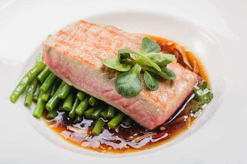 Cooked fish stock photo. Image of dish, plate, fried - 54309418