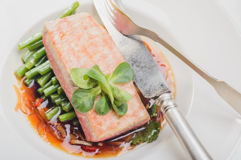 Cooked fish stock photo. Image of cooked, steak, salmon - 54309454