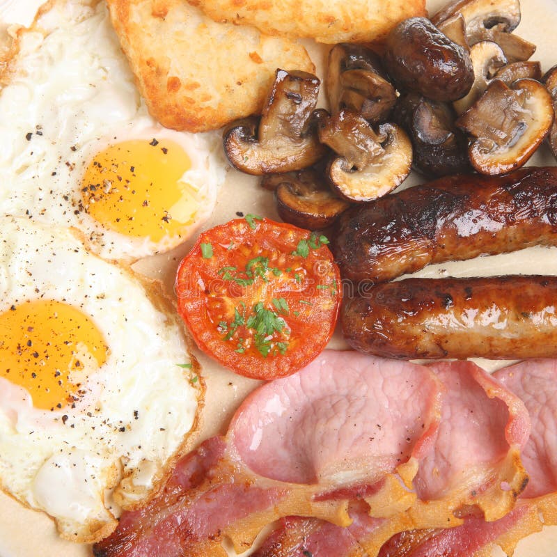 Cooked Fried Breakfast stock image. Image of sausage - 15509533