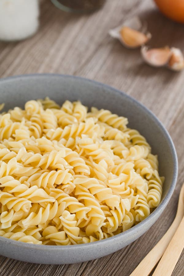 Cooked Fusilli or Rotini Pasta Stock Image - Image of variety, vertical ...