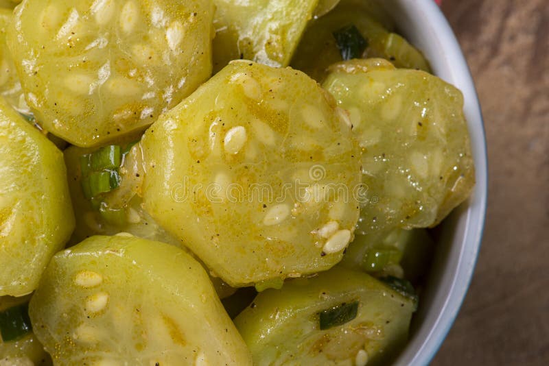 .Cooked Gherkin Dish. on a Wooden Table. Typical Brazilian Dish Stock ...