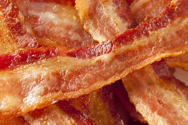 Cooked Greasy Bacon stock image. Image of gourmet, fattening - 27327241