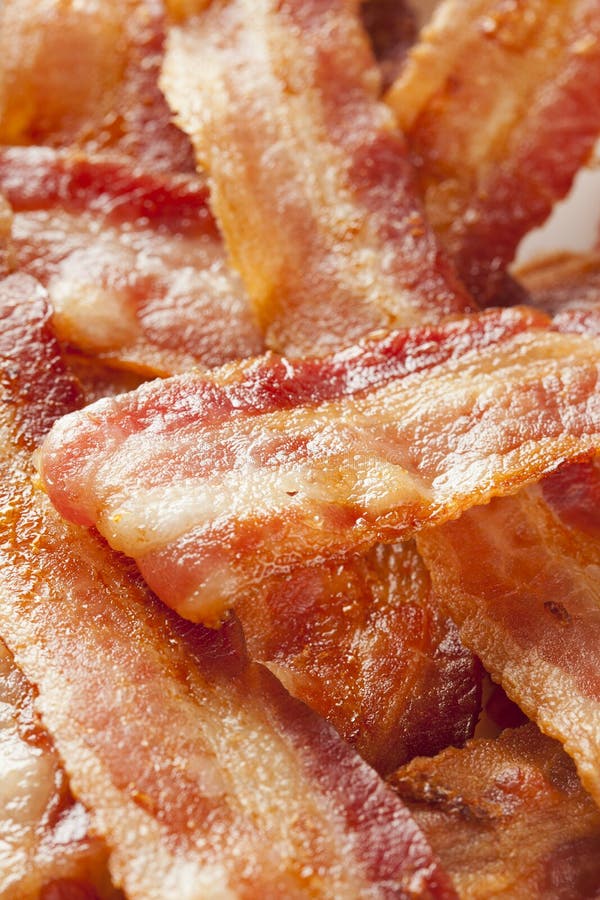 Cooked Greasy Bacon stock photo. Image of food, slice - 27327100