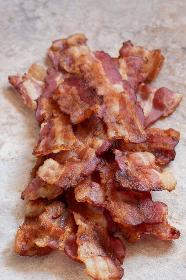 Cooked Greasy Bacon stock image. Image of closeup, greasy - 27327069