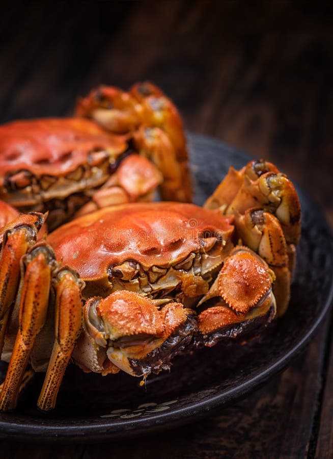 Cooked hairy crabs stock image. Image of high, crab - 130240227