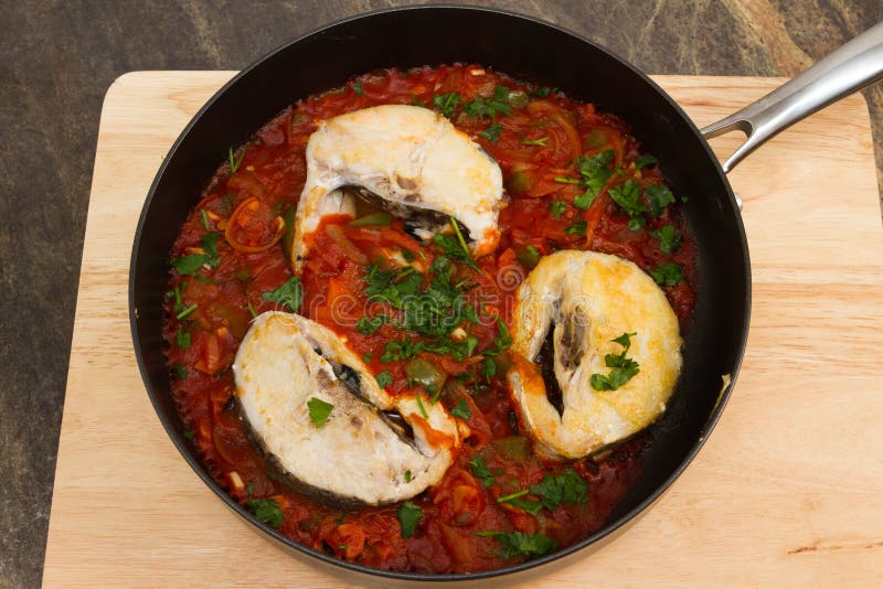 Cooked hake steaks stock photo. Image of close, meal - 91864152