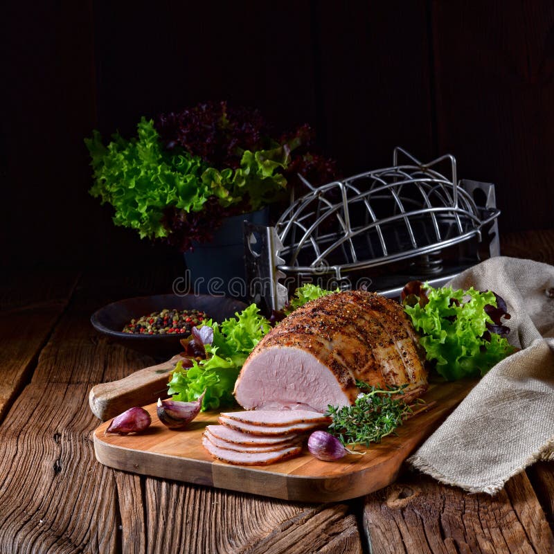 Cooked Ham with Colorful Pfefer Stock Photo - Image of fresh, meal ...