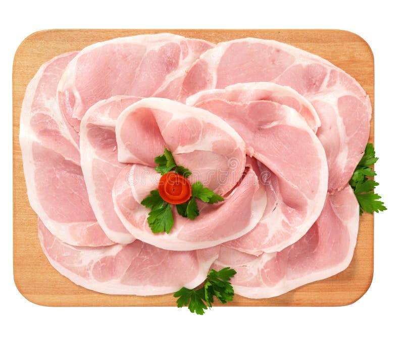 Cooked Ham on a Wooden Board Stock Image - Image of white, appetizer ...