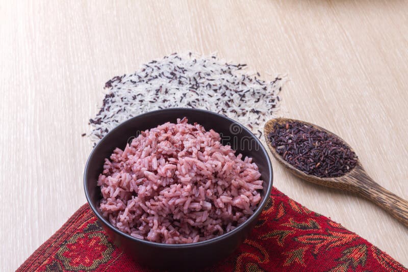 Cooked Jasmine Rice Mixed Rice Berry. Stock Photo - Image of japanese ...