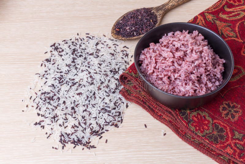 Cooked Jasmine Rice Mixed Rice Berry. Stock Image - Image of gourmet ...