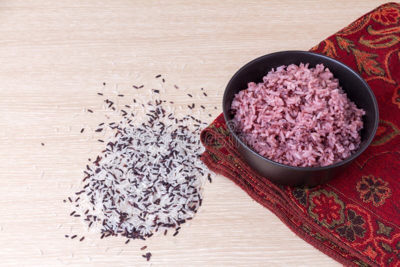 Cooked Jasmine Rice Mixed Rice Berry. Stock Image - Image of cooking ...