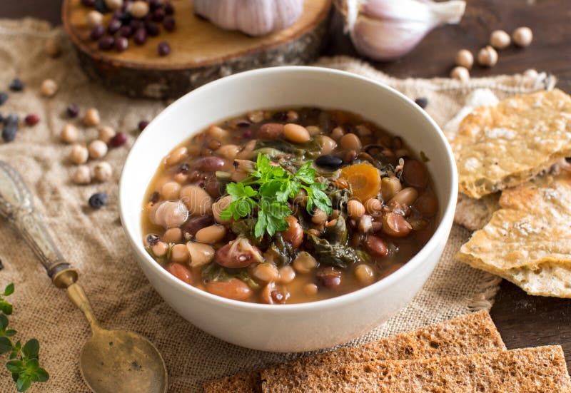 Cooked Legumes and Vegetables in a Bowl Stock Photo - Image of lentil ...