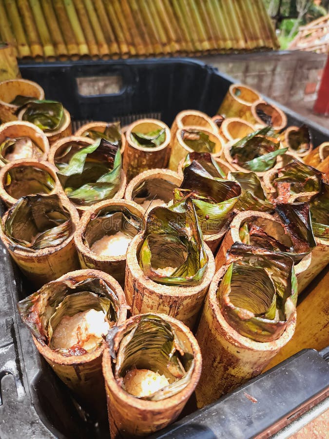 Cooked lemang in a basket stock photo. Image of ramadan - 247763472