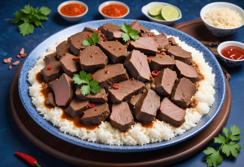 Cooked Liver in Spicy Condiment Stock Illustration - Illustration of ...