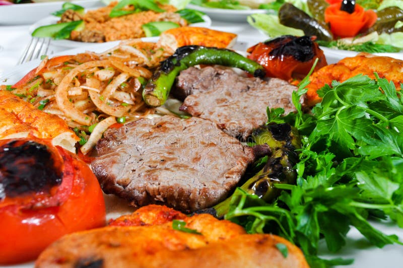 Cooked meat stock image. Image of feast, delectable, food - 24776819