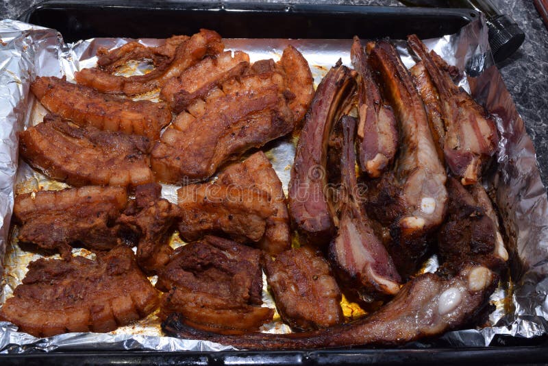 Selection of roasted meat stock photo. Image of roasted - 82370738