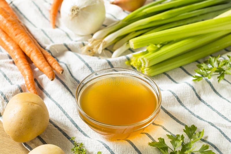 Cooked Organic Vegetable Broth Stock Photo - Image of cooking, bowl ...
