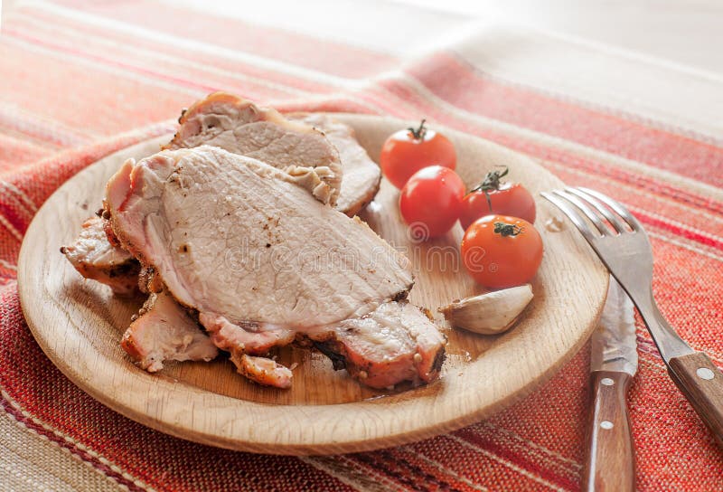 Cooked peace of meat stock image. Image of served, pepper - 39700319