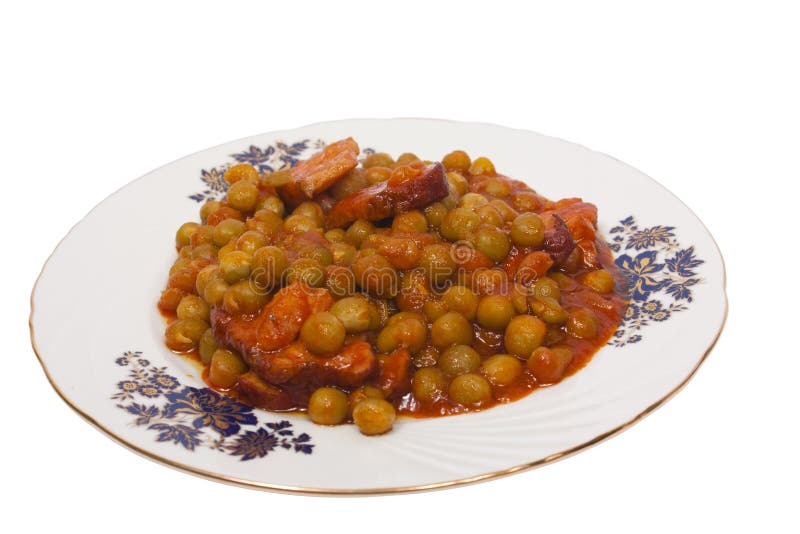 Cooked Peas with Bacon on Plate Stock Photo - Image of fresh, healthy ...