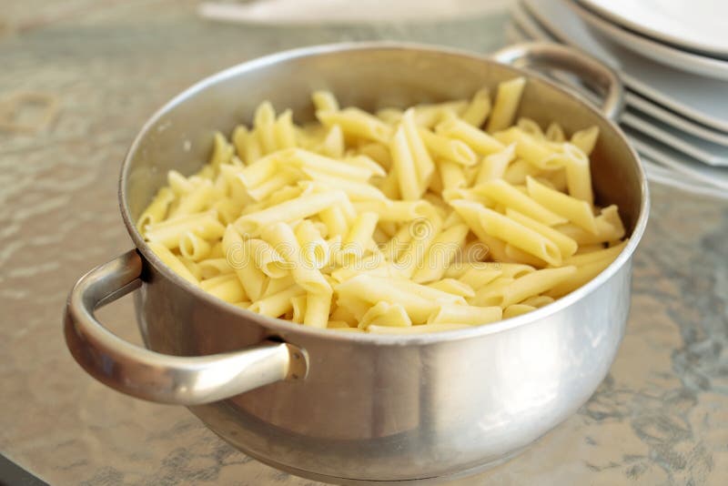 Cooked in a pot macaroni stock photo. Image of yellow - 75254356