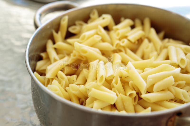 Cooked in a pot macaroni stock image. Image of yellow - 75254401