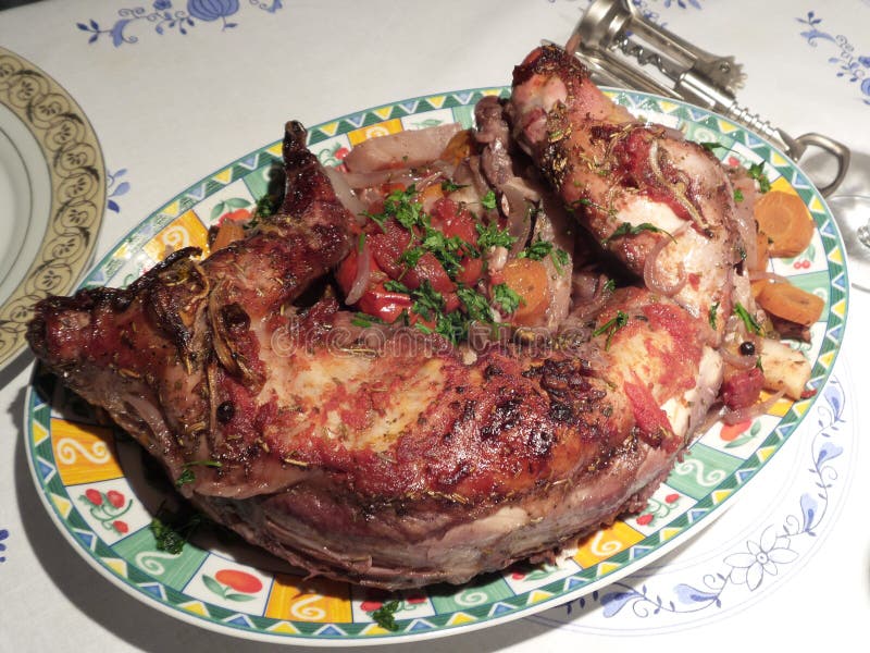 Cooked rabbit stock image. Image of chops, meal, lunch - 47238265