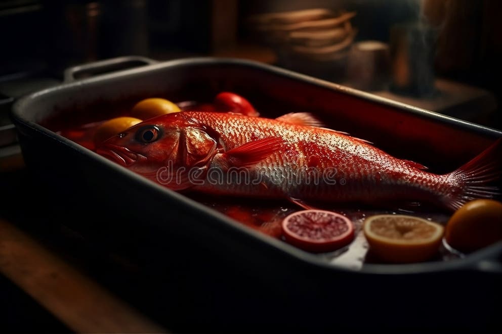 Cooked Red Fish. Generative AI. Stock Illustration - Illustration of ...