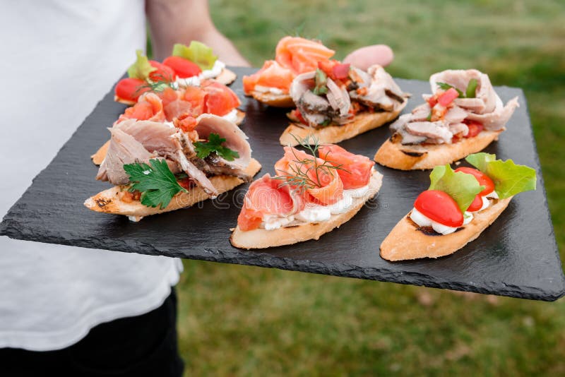 Cooked Red Fish Sandwiches on a Tray Stock Image - Image of home ...