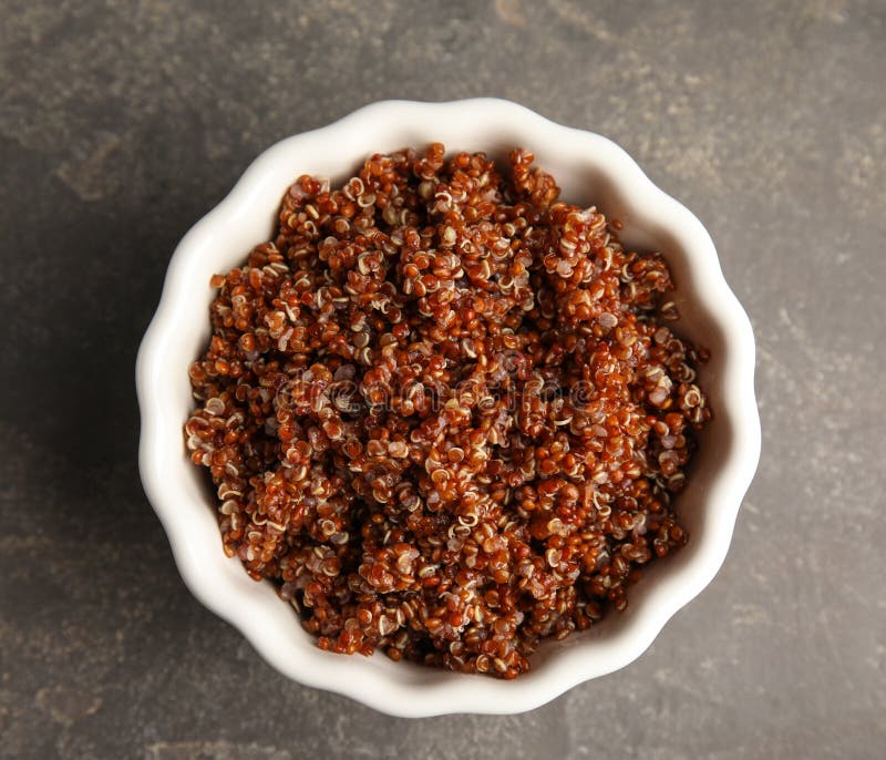 Cooked Red Quinoa in Bowl on Table Stock Photo - Image of ingredient ...