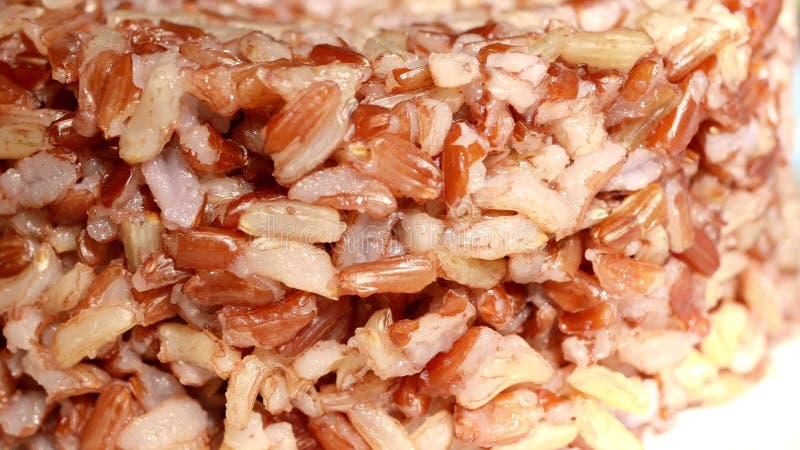 Cooked Red Rice in a Bowl on Table , Haradighi Rice Stock Footage ...
