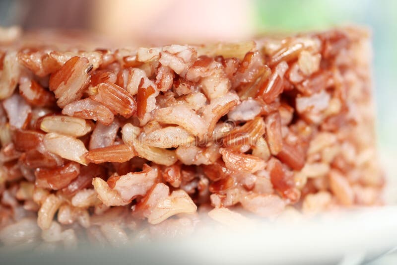 Cooked Red Rice in a Bowl on Table , Haradighi Rice Stock Photo - Image ...