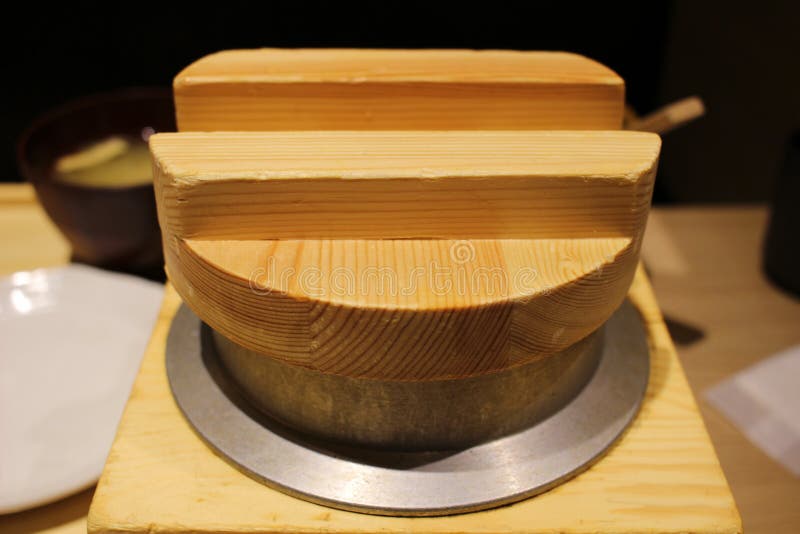Cooked Rice Grains in Stone Bowl at Japan Stock Photo - Image of stone ...