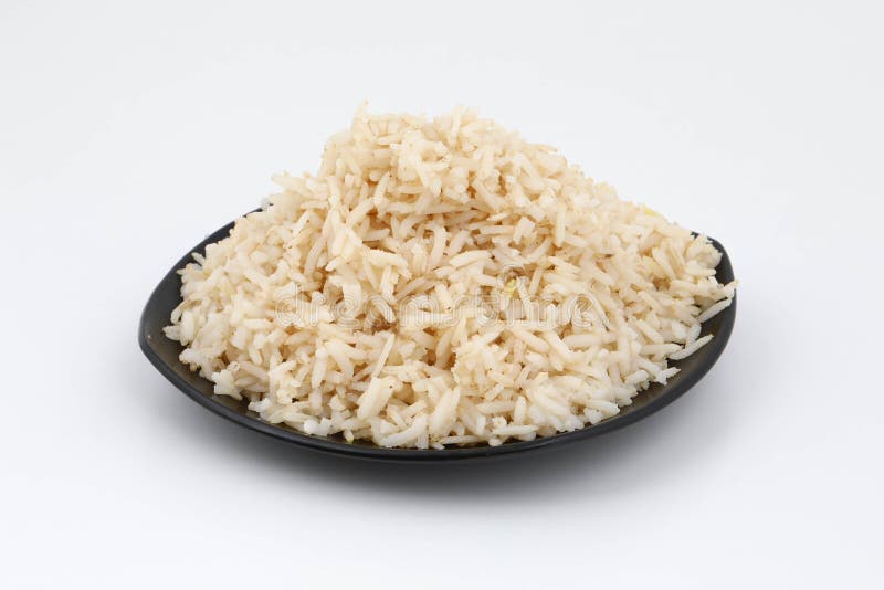 Cooked rice stock image. Image of lunch, plate, boiled - 90420491