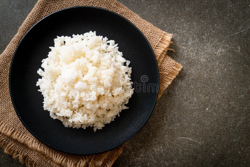 Cooked rice on plate stock image. Image of closeup, cuisine - 193173383