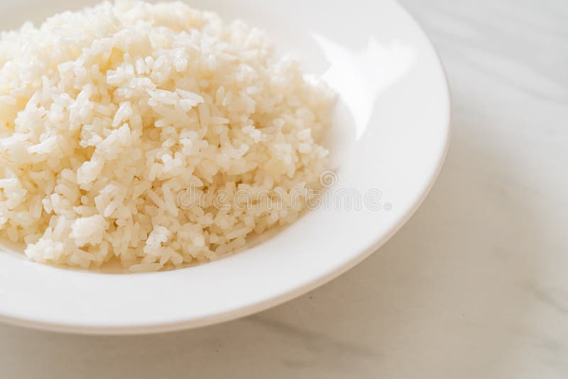 Cooked rice on plate stock image. Image of dinner, restaurant - 193173427